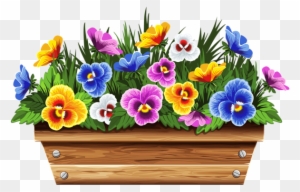 Box With Violets Png Clipart Picture - Flower Window Box Clipart - Free ...