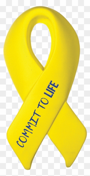 "commit To Life" Yellow Ribbon Stress Reliever For - Ribbon - Free ...