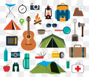Camping Stuff Vector Icons Free Png Graphic Cave - Elementos Para ...