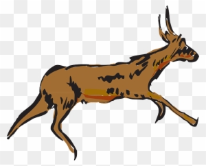 Antelope Running, Art, Forest, Horns, Animal, Scared, - Running ...
