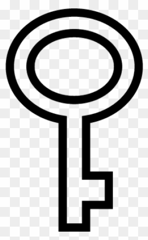Vector Clip Art Of Outline Simple Metal Door Key Public - Key Detail ...