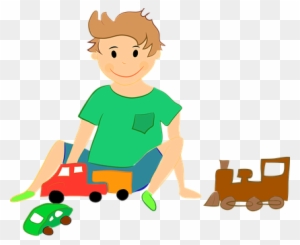 Boy Clean Up Toys Clipart