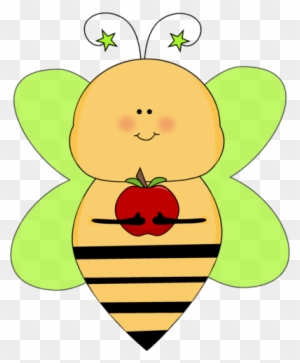 Green Star Bee With An Apple - Apple And A Bee - Free Transparent PNG ...