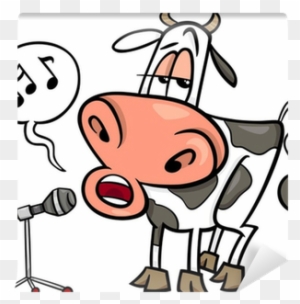 Singing Cow Cartoon Illustration Wall Mural • Pixers® - Cartoon Cow ...