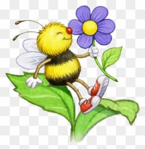 Bumble Bees On Flowers Clip Art