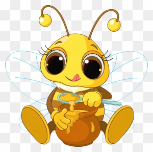 Cute Honey Bee Clip Art - Cartoon Bumble Bee Png - Free Transparent PNG ...