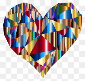Polychromatic Low Poly Heart - Graphic Design - Free Transparent PNG ...