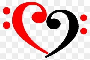 Image Clipart Musique - Treble Clef Bass Clef Heart - Free Transparent ...