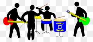 Band Drum Guitar Music Pedestrian Band Ban - Band Cartoon Png - Free ...
