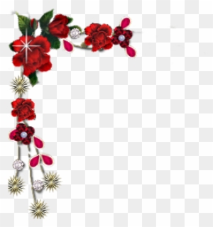 Red Flower Corner Border