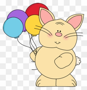 Bunny Holding Balloons Clipart - Bunny With Balloons Clipart - Free ...