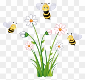 Bees And Flowers Clipart - Free Transparent PNG Clipart Images Download