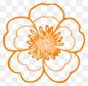 Layered Orange Flower Clip Art At Clker Com Vector - Flower Clip Art ...