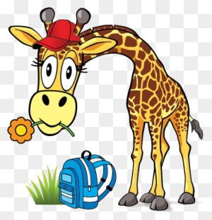 Enrol Now - Giraffe At School Cartoon - Free Transparent PNG Clipart ...