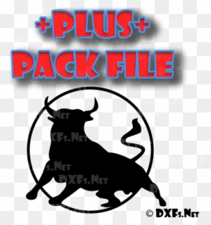 Dxf257-p Bull For Riding In Circle Modern Design For - Autocad Dxf ...