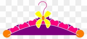 Dainty Hanger Pink Filled Clip Art At Clker - Gambar Animasi Hanger ...