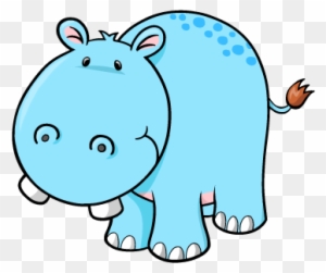 Cartoon Smiling Baby Blue Hippo - Cute Cartoon Hippo - Free Transparent ...