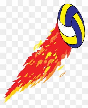 Free Flaming Volleyball Clipart Image - Volleyball Ball With Fire ...