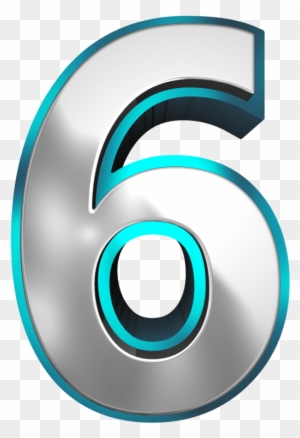 Metallic And Blue Number Six Png Clipart Image - Metallic And Blue ...