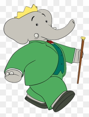 Babar, Badou Waving King Babar Walking With Scepter - Babar Cartoons ...