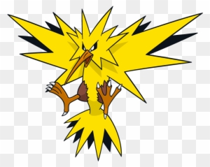 Zapdos Pokemon Character Vector Art - Pokemon Legendary Bird Zapdos ...