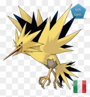 Zapdos Pokemon Character Vector Art - Pokemon Legendary Bird Zapdos ...