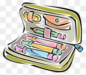 Vector Illustration Of Student's School Pencil Case - Pencil Case ...