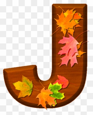 Cherry Wood Leaves Letter J - Fall Letter Clip Art - Free Transparent ...