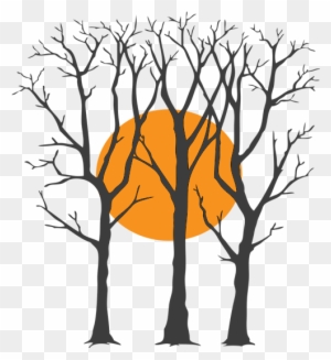 Bare Trees And Sun Wall Decal - Postage Stamp - Free Transparent PNG ...