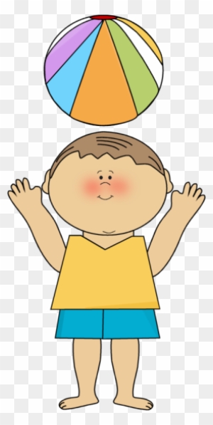 Boy Tossing Beach Ball - Beach Ball - Free Transparent PNG Clipart ...