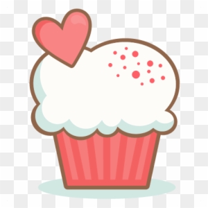 Vanilla Cupcake Clipart Heart - Cute Valentines Day Clipart - Free ...