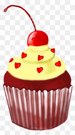 Red Velvet Cupcake Clipart Solid