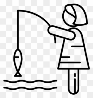 Woman Fishing Vector - Mujer Pescando Png - Free Transparent PNG ...
