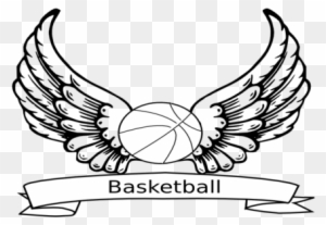 Coloring Trend Medium Size Basketball With Wings Clip - Angel Wings ...