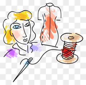 Vector Illustration Of Fashion Industry Dressmaker - Vector ...