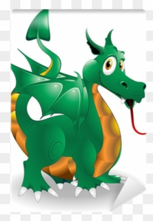 Drago Cucciolo Cartoon Baby Dragon Vector Wall Mural - Dragon - Free ...
