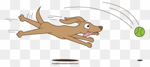 Puppy Chasing After Ball Free Clip Art - Dog Playing Fetch Clipart ...