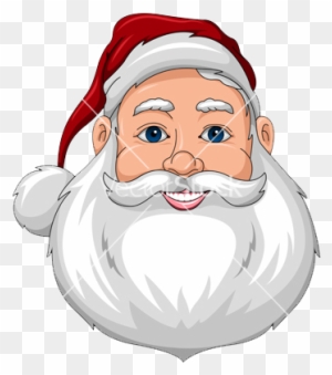 Santa Happy Face Front Vector 1083958 - Santa Claus - Free Transparent ...