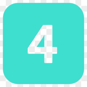 Free Turquoise Number 4 Filled Icon - Number 4 Icon - Free Transparent ...