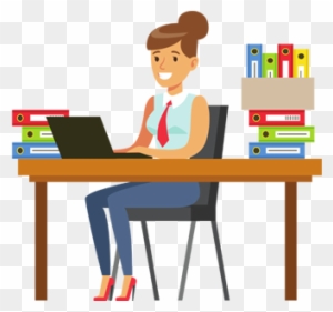 Man Desk Working Laptop Computer Office Work Person - Person At Desk ...