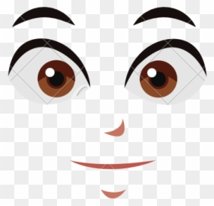 Wink Eyebrow Facial Expression - Lady Face Vector Free Download - Free ...