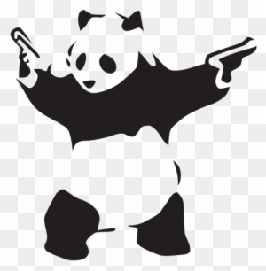 Sticker Jdm Two Guns Panda - Panda With A Gun - Free Transparent PNG ...