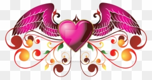 Pink Heart With Wings By Artbeautifulcloth On Deviantart - Flaming ...