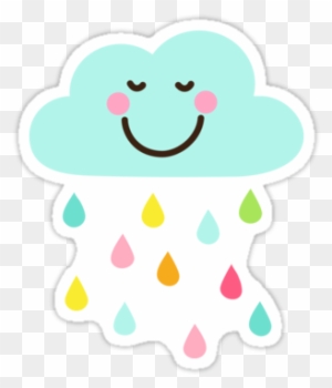 Cool Rain Drops Clip Art Cute Happy Cloud With Colorful - Happy Cloud ...