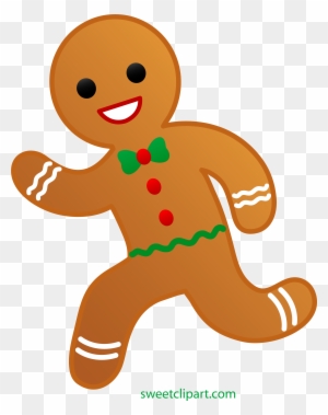 Gingerbread Clip Art - Gingerbread Man Running Away - Free Transparent ...