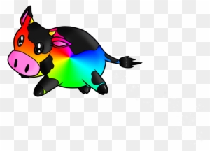 More Like Happy Cow By Melissar1 - Rainbow Cow - Free Transparent PNG ...