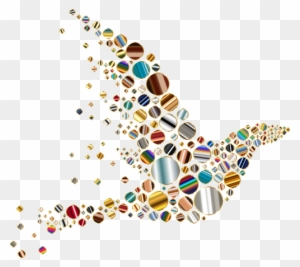 Vector Graphics Of Circles Forming A Flying Bird Shape - Psychedelic ...