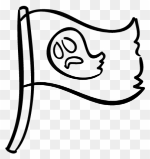 Ghost Flag Of Halloween Outline Vector - Ghost Flag - Free Transparent ...
