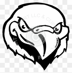 Head With Attitude - Cartoon Falcon Head Black And White - Free ...