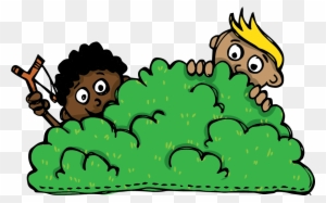 Children Hiding Behind The Bush - Hiding Behind A Bush Clipart - Free ...